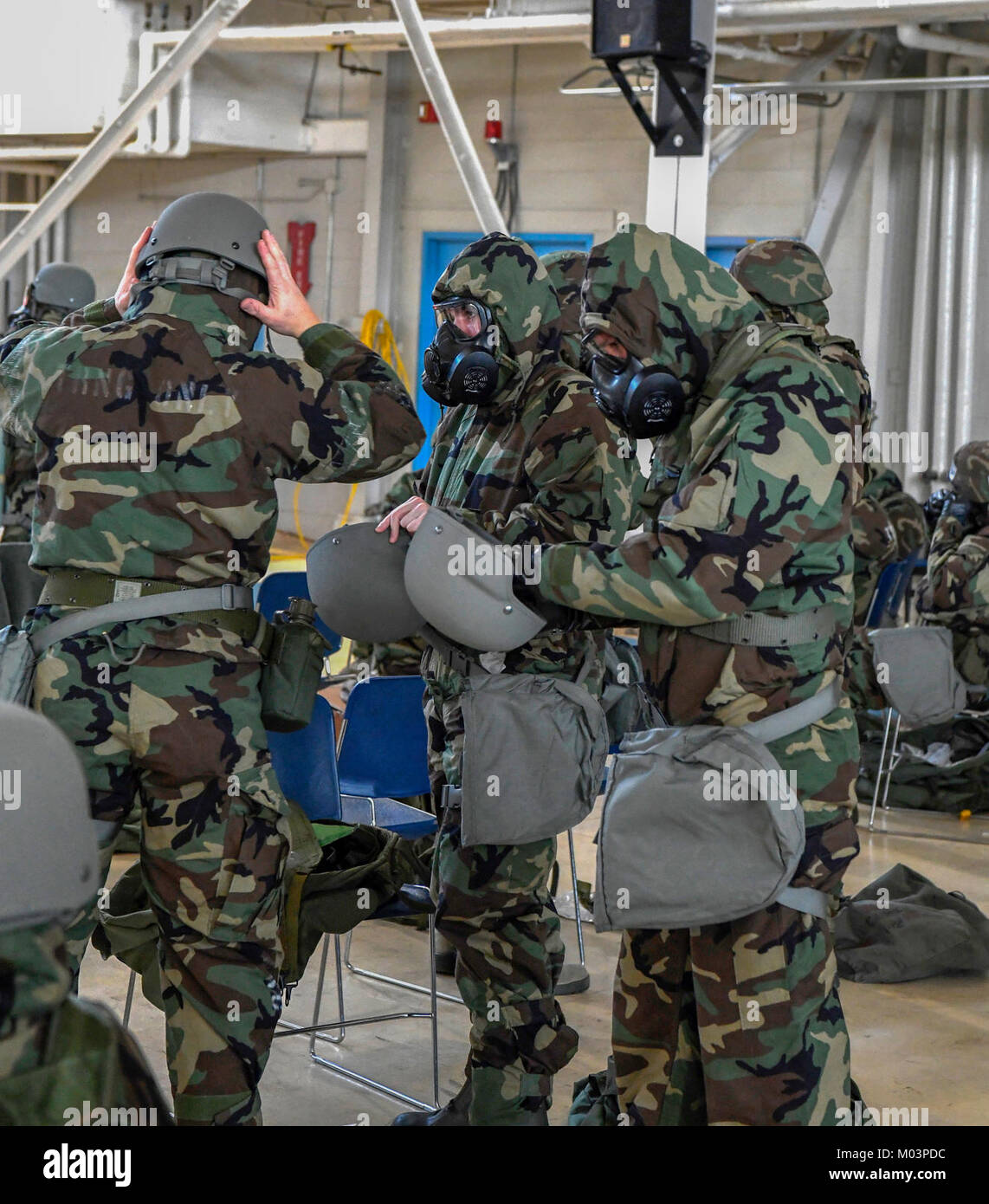 Airman with the 110th Attack Wing, Battle Creek Mich., go through ...