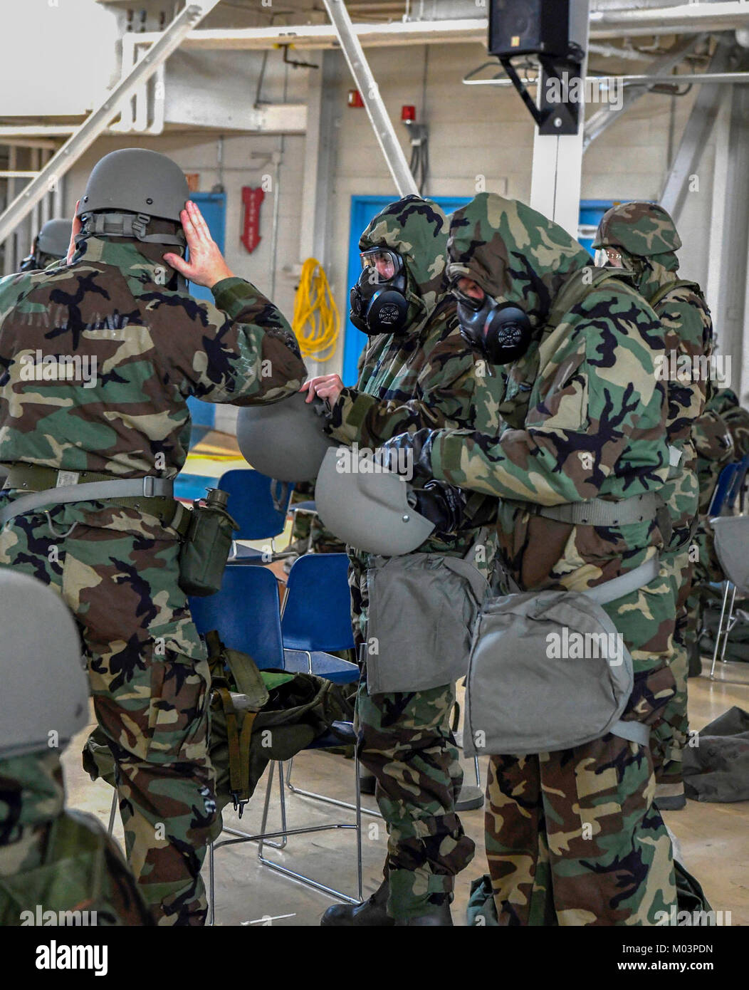 Airman with the 110th Attack Wing, Battle Creek Mich., go through ...