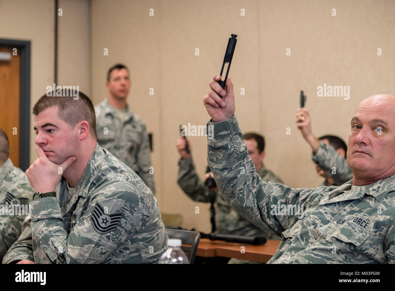 Airmen from the 110th Attack Wing, Battle Creek, Mich. receive ...