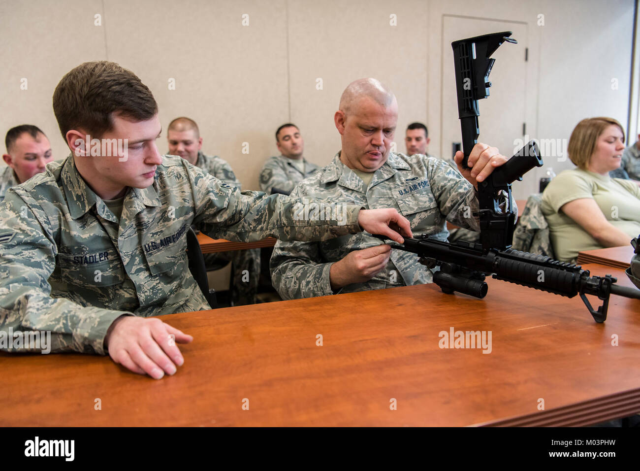 Airmen from the 110th Attack Wing, Battle Creek, Mich. receive ...