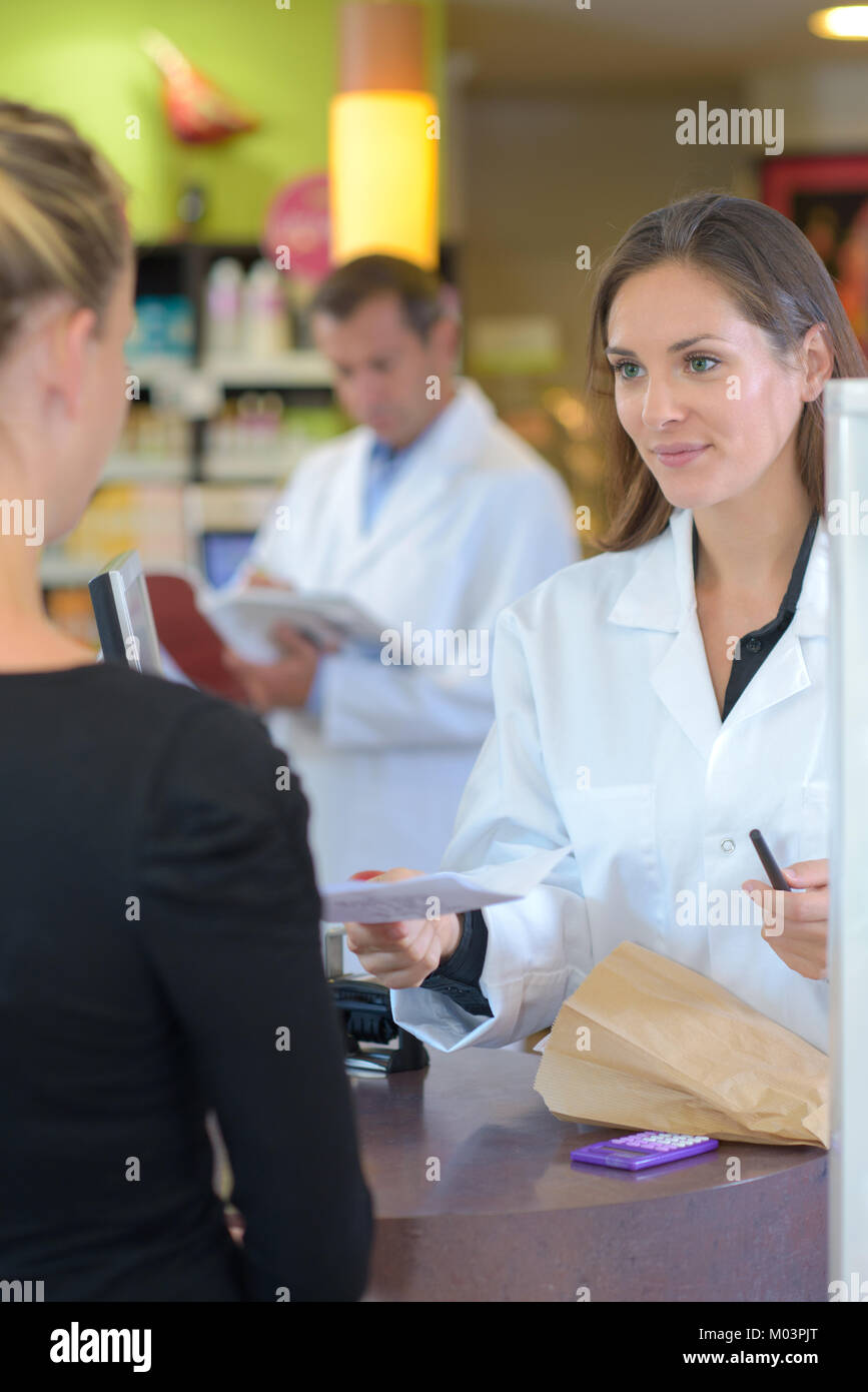 Pharmaceutical specialist pharmacist in counseling hi-res stock ...