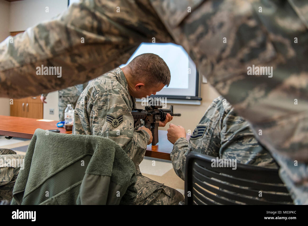 Airmen from the 110th Attack Wing, Battle Creek, Mich. receive ...