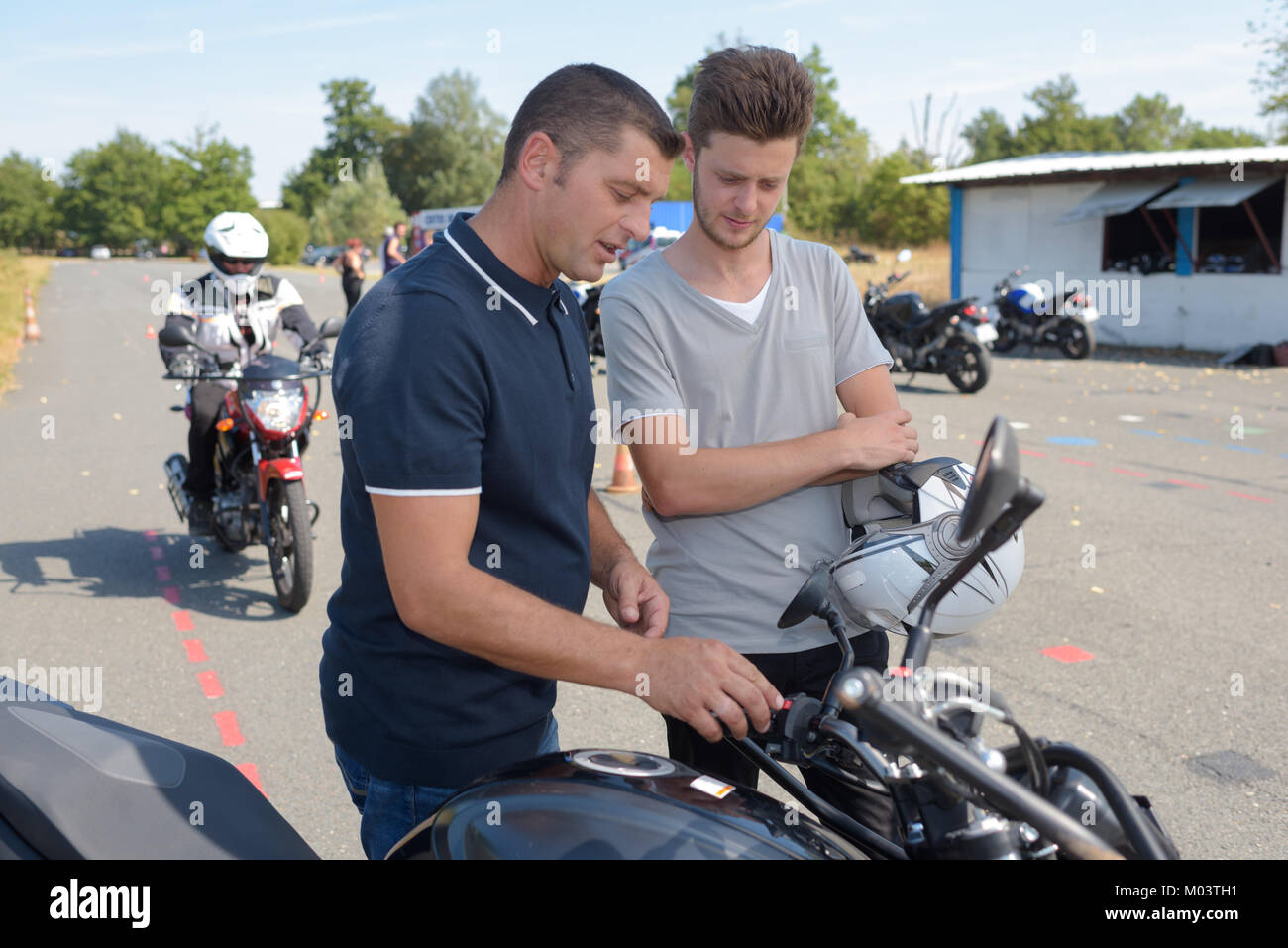 driving school track driving license Stock Photo - Alamy