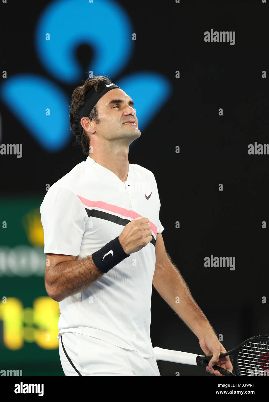 Melbourne, Australia. 18th Jan, 2018. Roger Federer of Switzerland ...