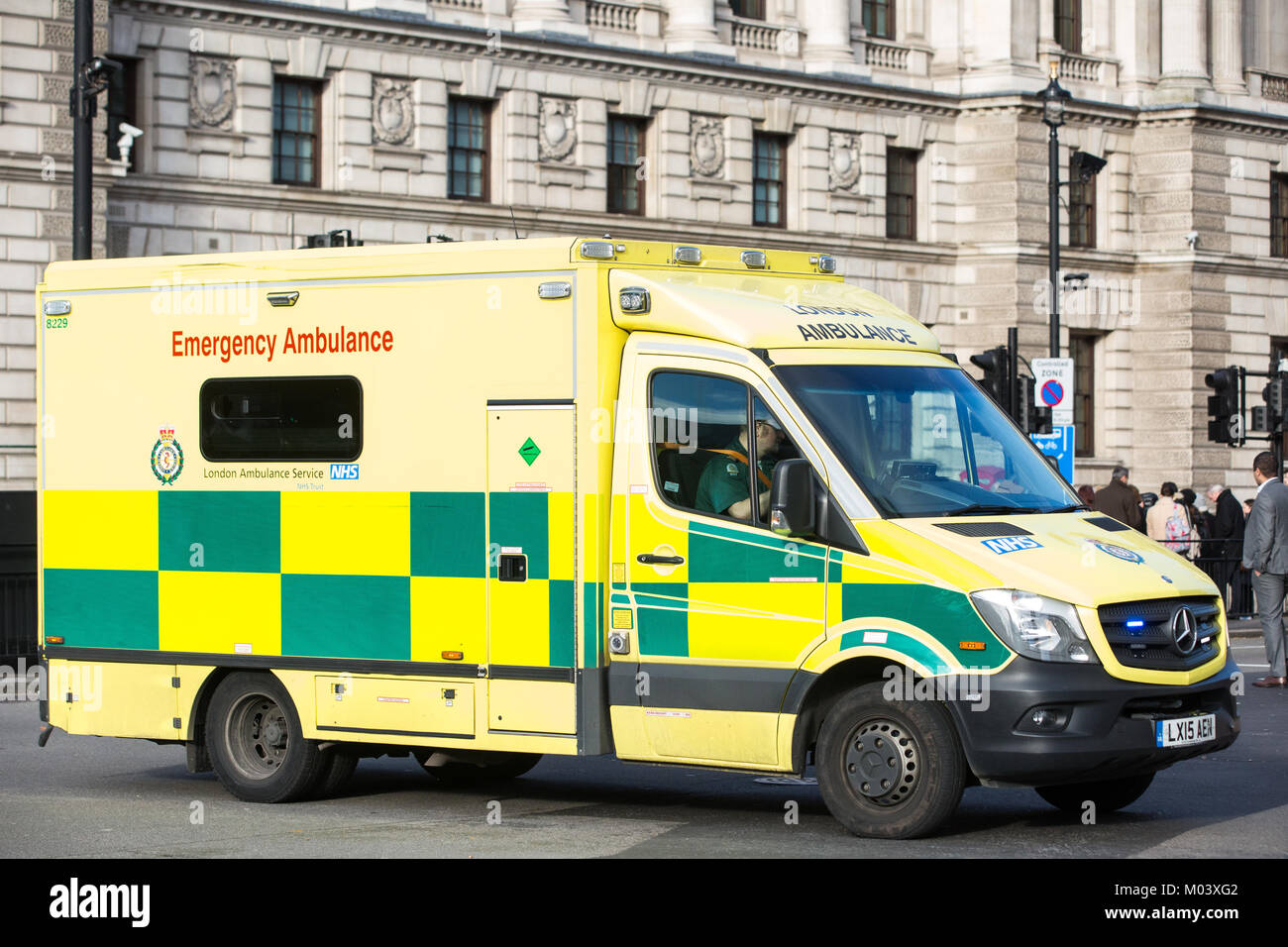London, UK. 18th Jan, 2018. A Mercedes-Benz Sprinter 519 CDI ambulance ...