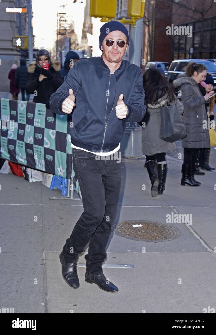 New York, NY, USA. 18th Jan, 2018. Garrett Hedlund, seen at BUILD ...