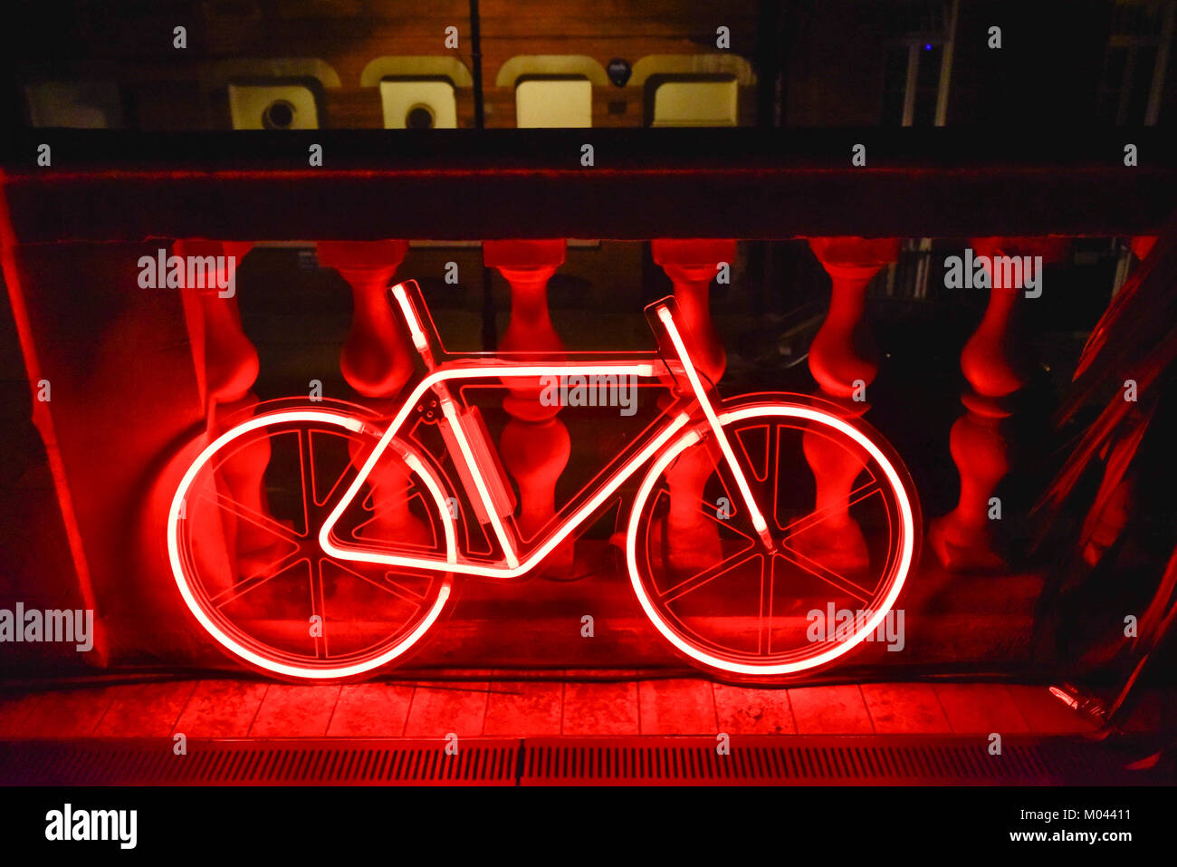 London, UK. 18th Jan, 2018. One of three "Neon Bikes" by Robyn Wright ...