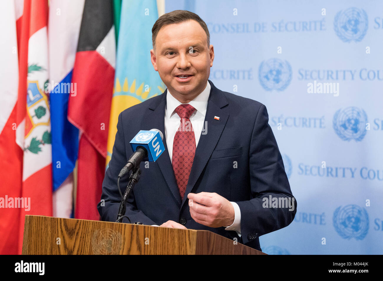 New York, NY, USA. 18th Jan, 2018. Andrzej Duda, President of the ...