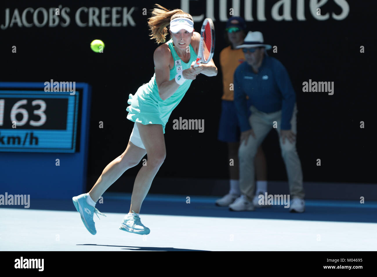 Melbourne, Australia. 19th Jan, 2018. French tennis player Alize Cornet ...
