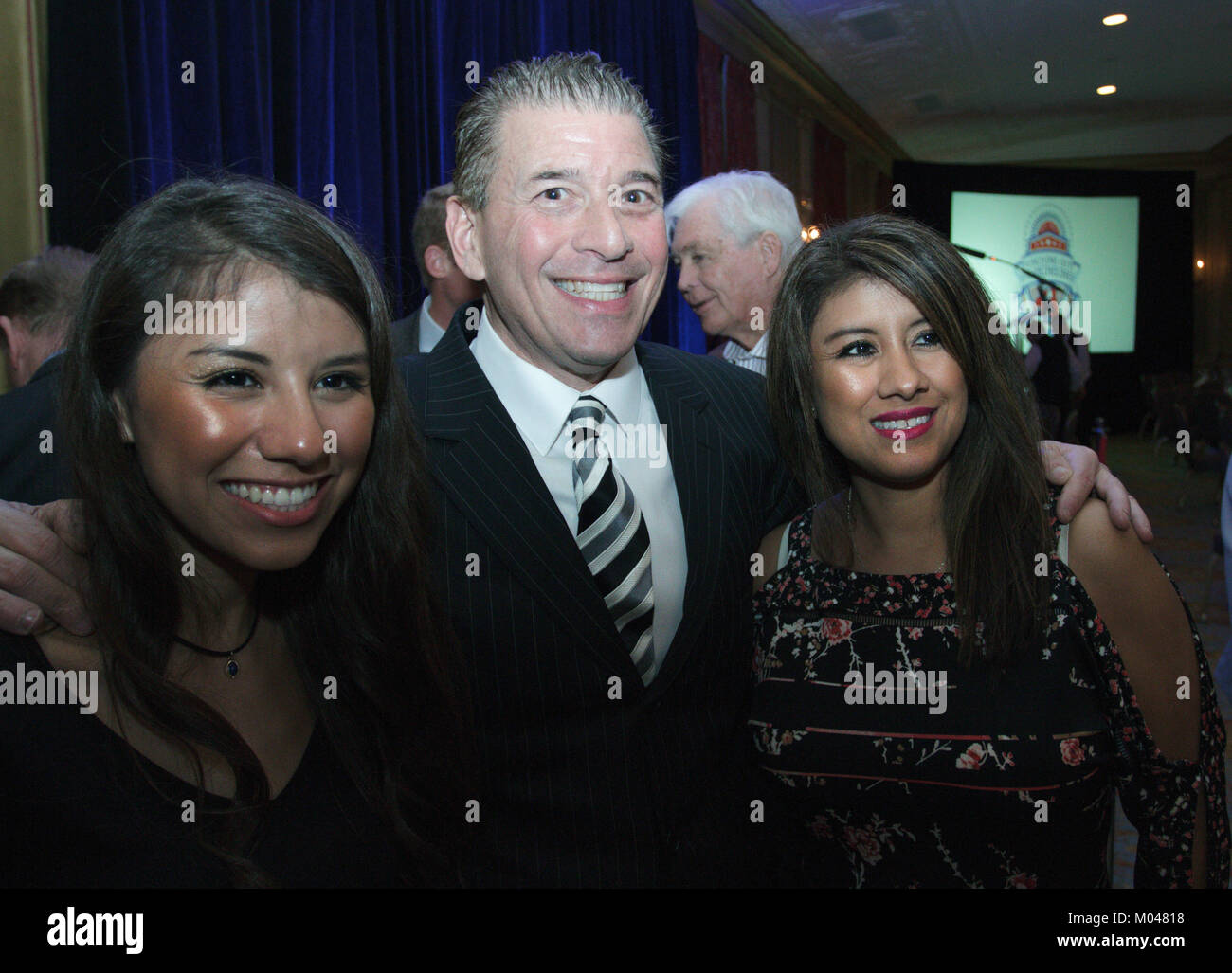 Fort Worth, Texas, USA. 18th Feb, 2017. Emcee MARK ELFENBEIN poses with ...