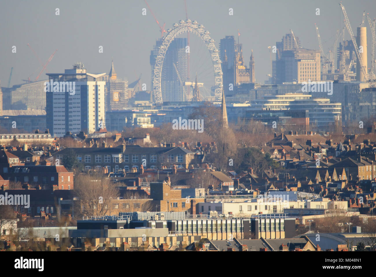 London, UK. 19th Jan, 2018. UK Weather. London Eye and and iconic ...