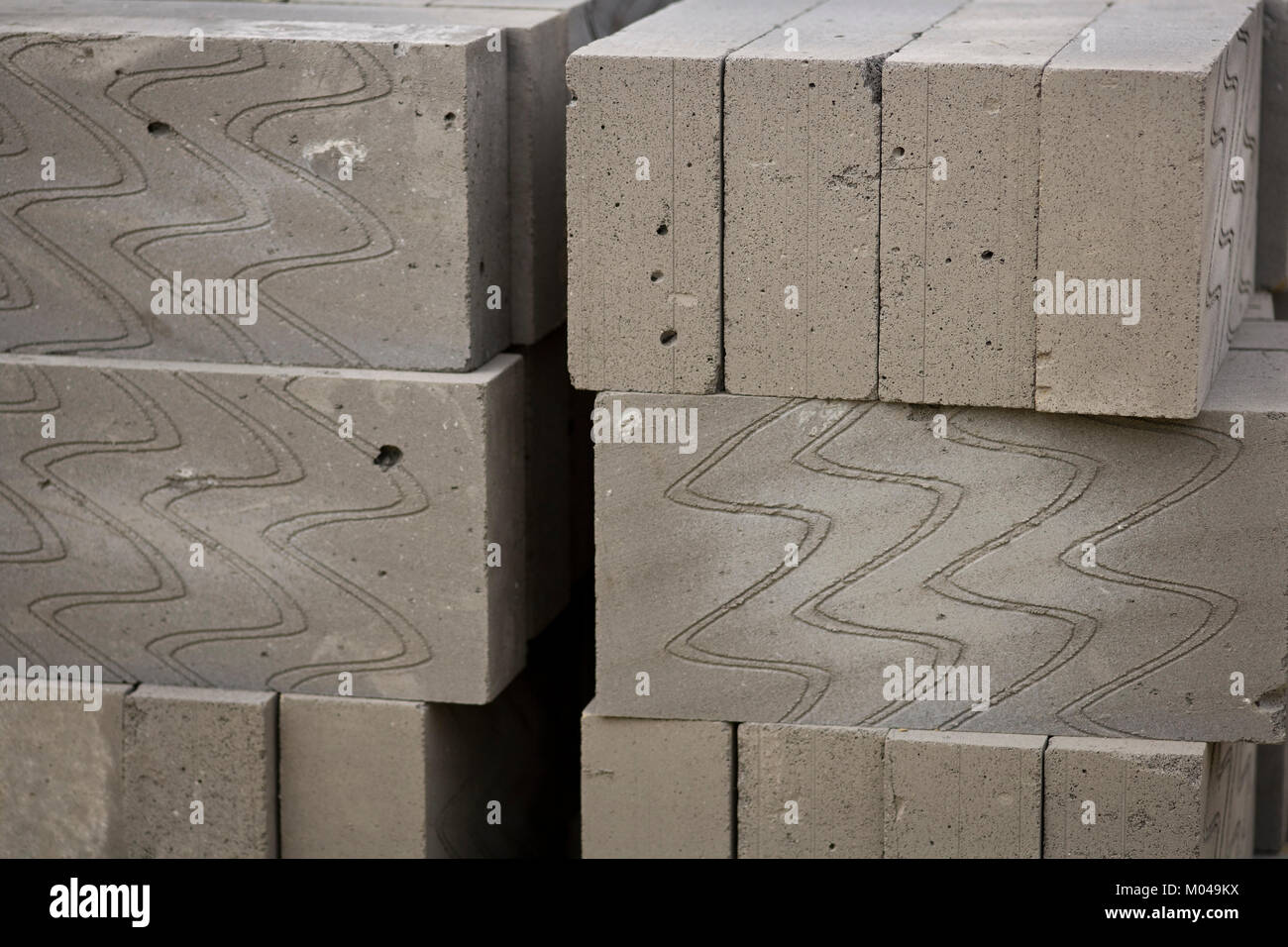 Stack of lightweight thermal building blocks semi abstract background ...