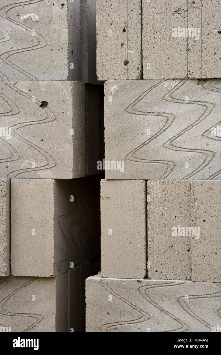 Stack of lightweight thermal building blocks semi abstract background ...