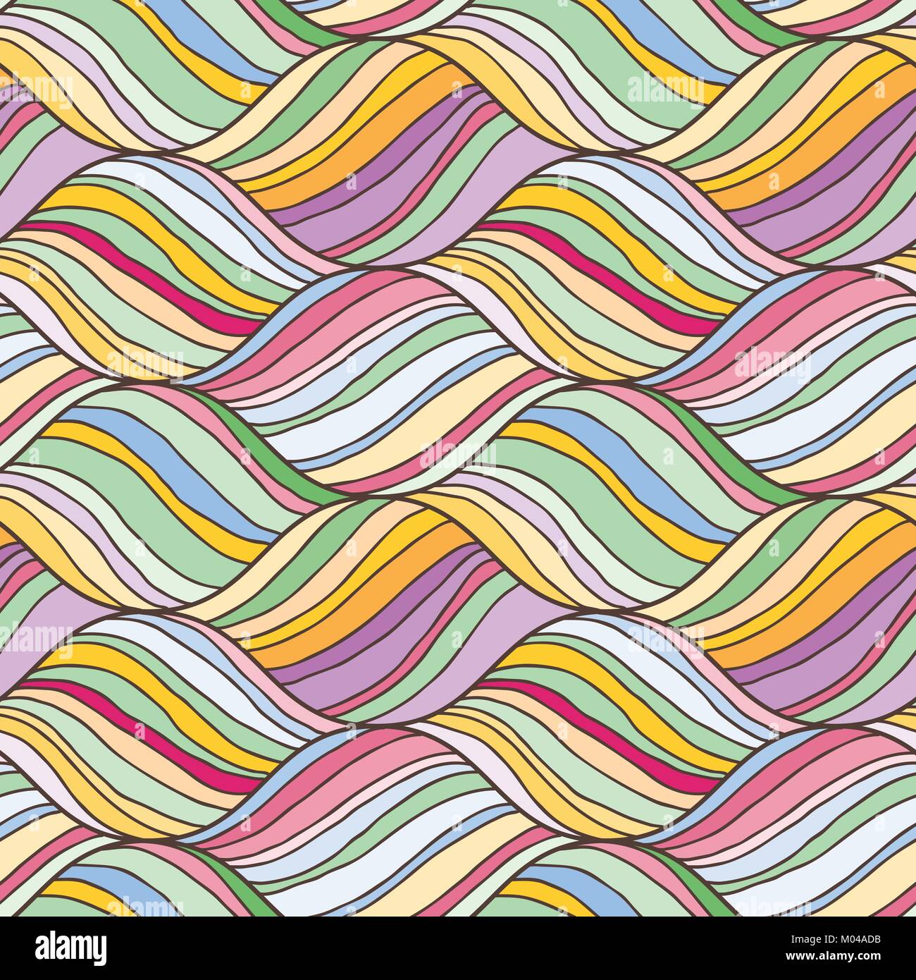 Decorative vector seamless wave pattern. Endless illustration with ...