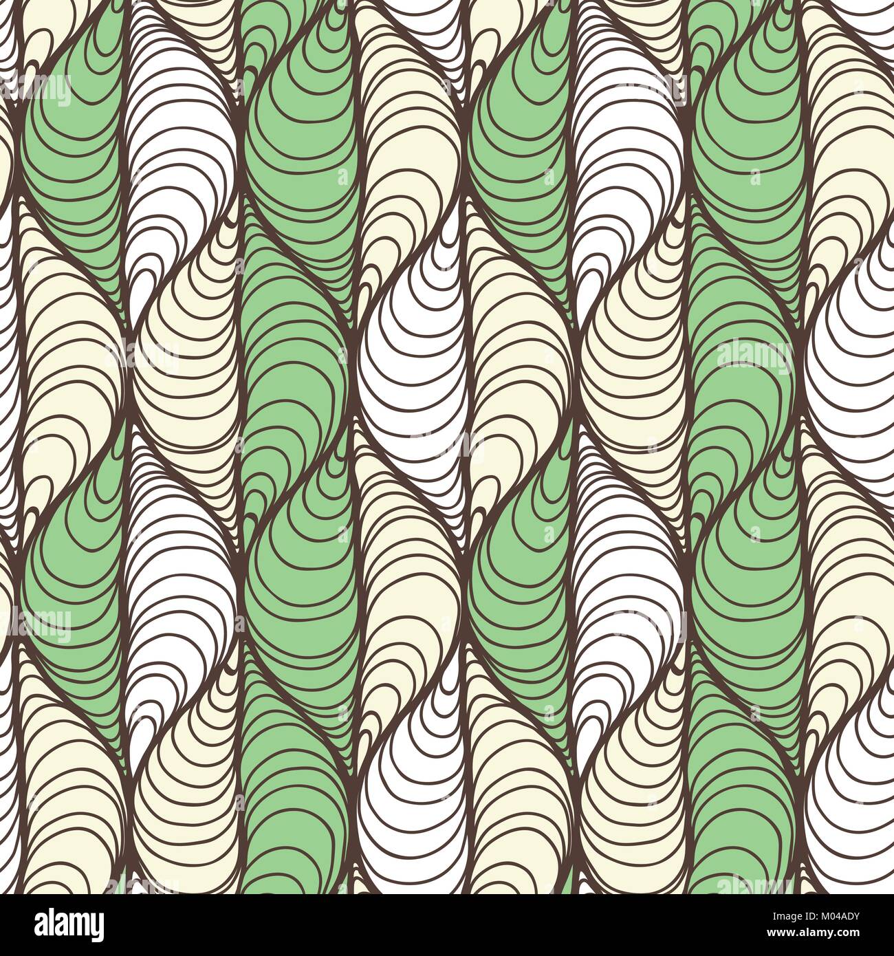 Decorative vector seamless wave pattern. Endless illustration with ...