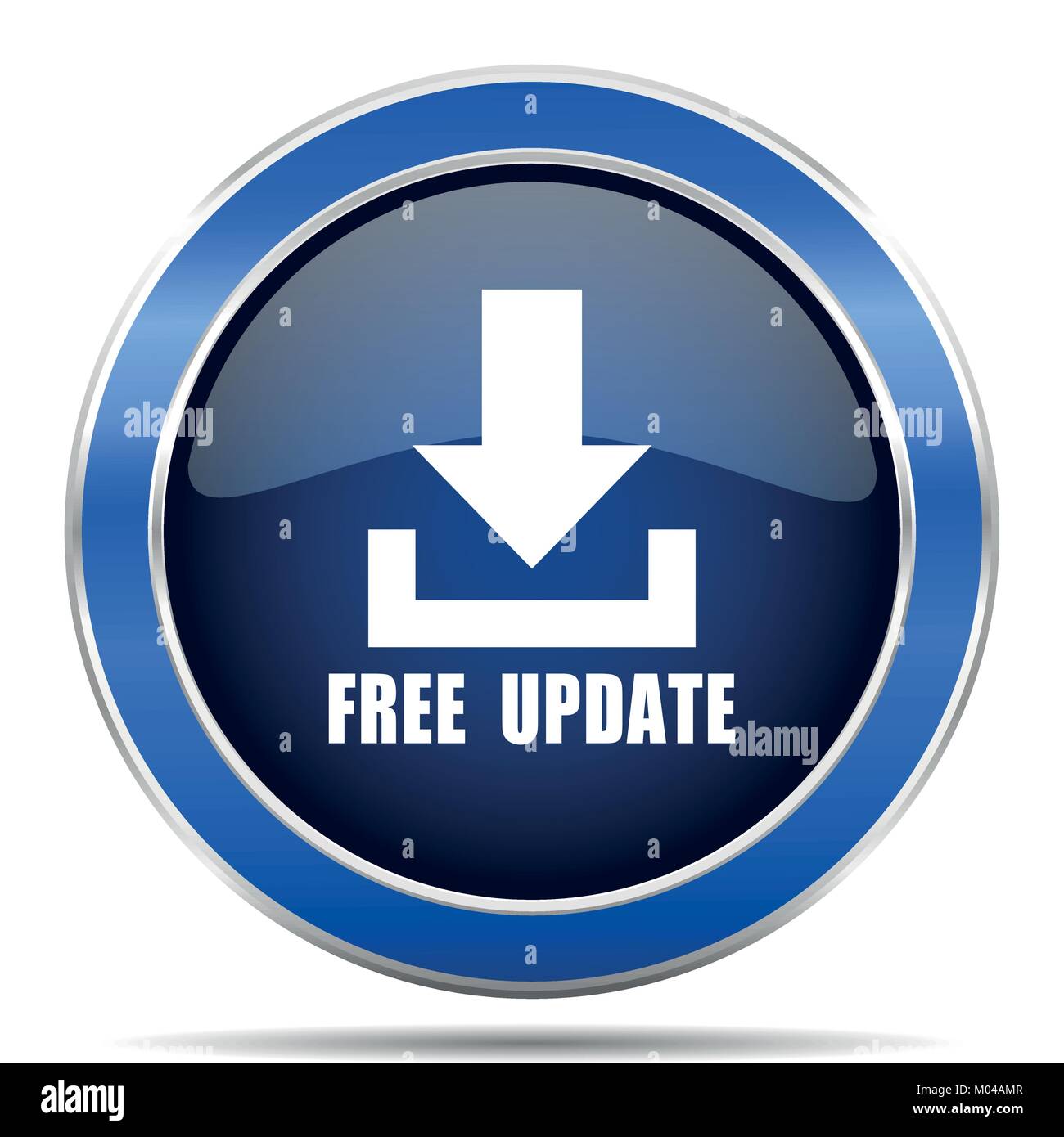 Free update vector icon. Modern design blue silver metallic glossy web ...