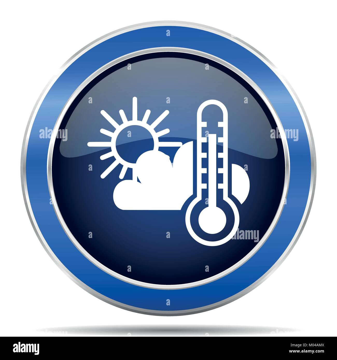 Weather forecast vector icon. Modern design blue silver metallic glossy ...