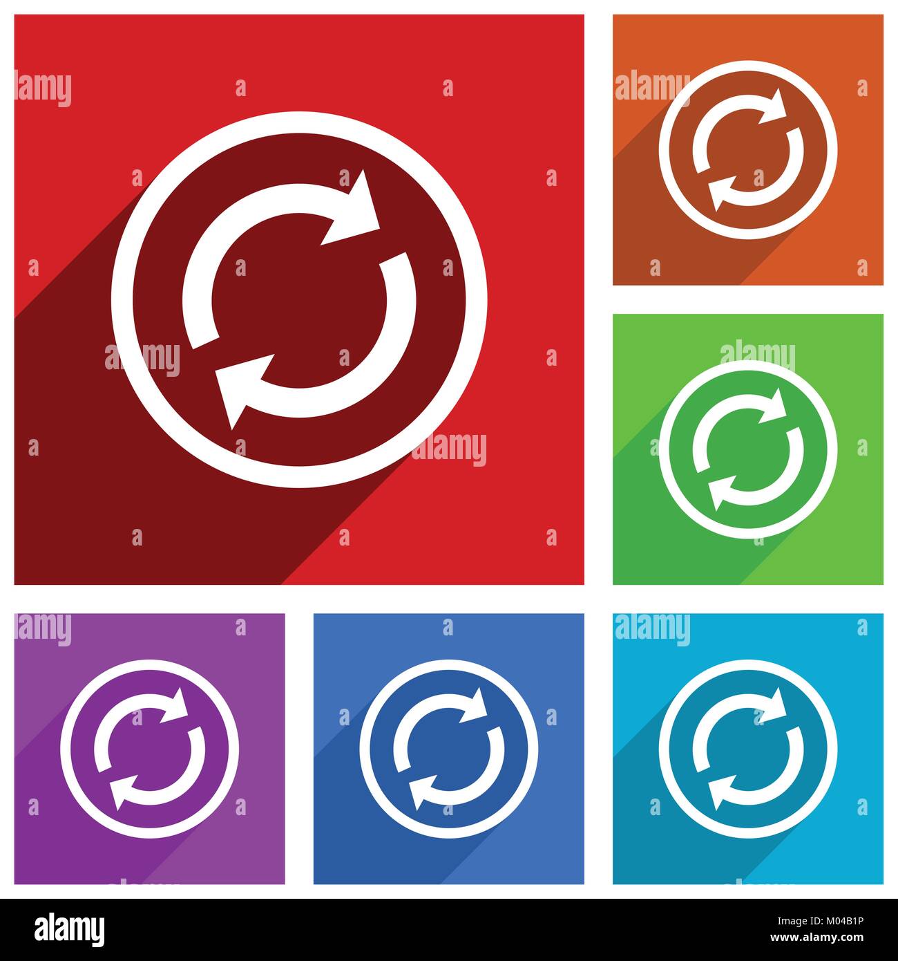 Reload vector icons. Flat design colorful illustrations for web ...