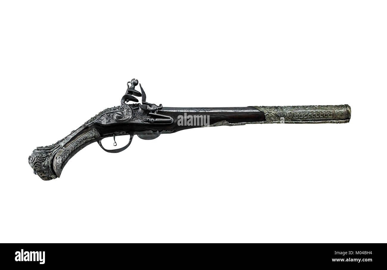 Ancient gun on a white background Stock Photo - Alamy