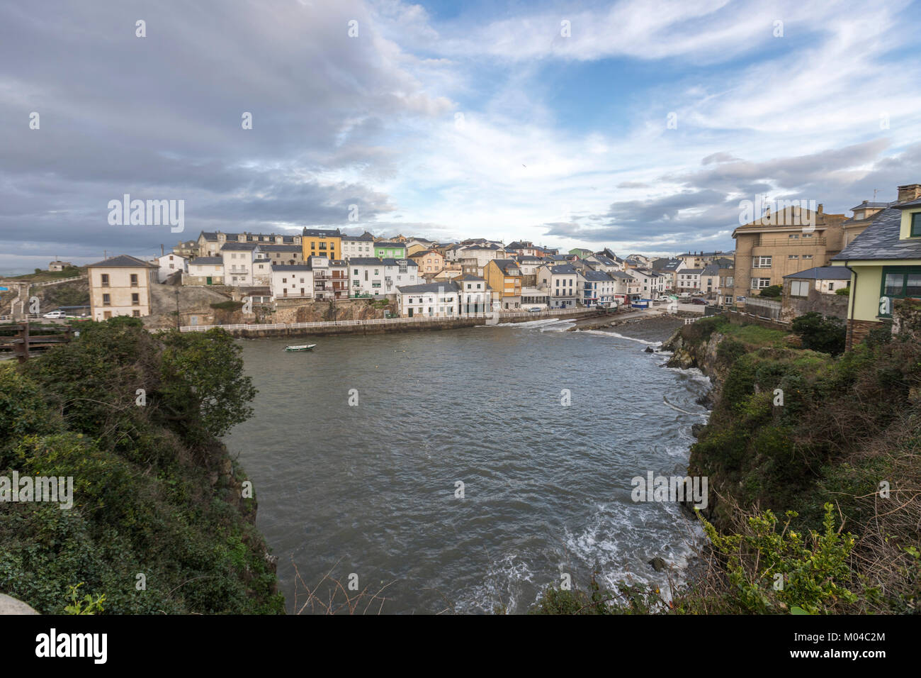 Fishing village in the north of Spain in a rough weather in Tapia de ...