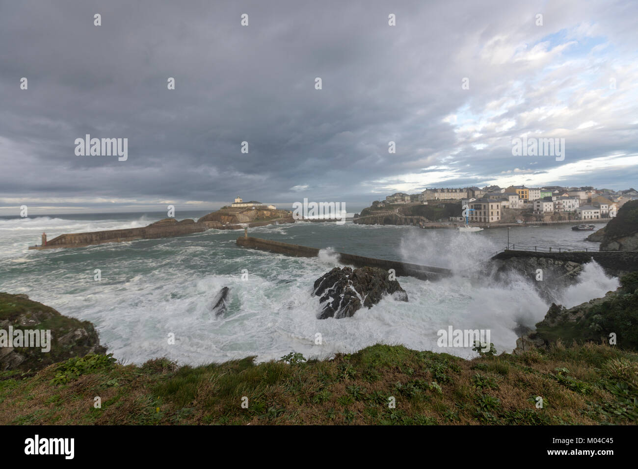 Rough weather in Tapia de Casariego, Asturias, Spain Stock Photo - Alamy