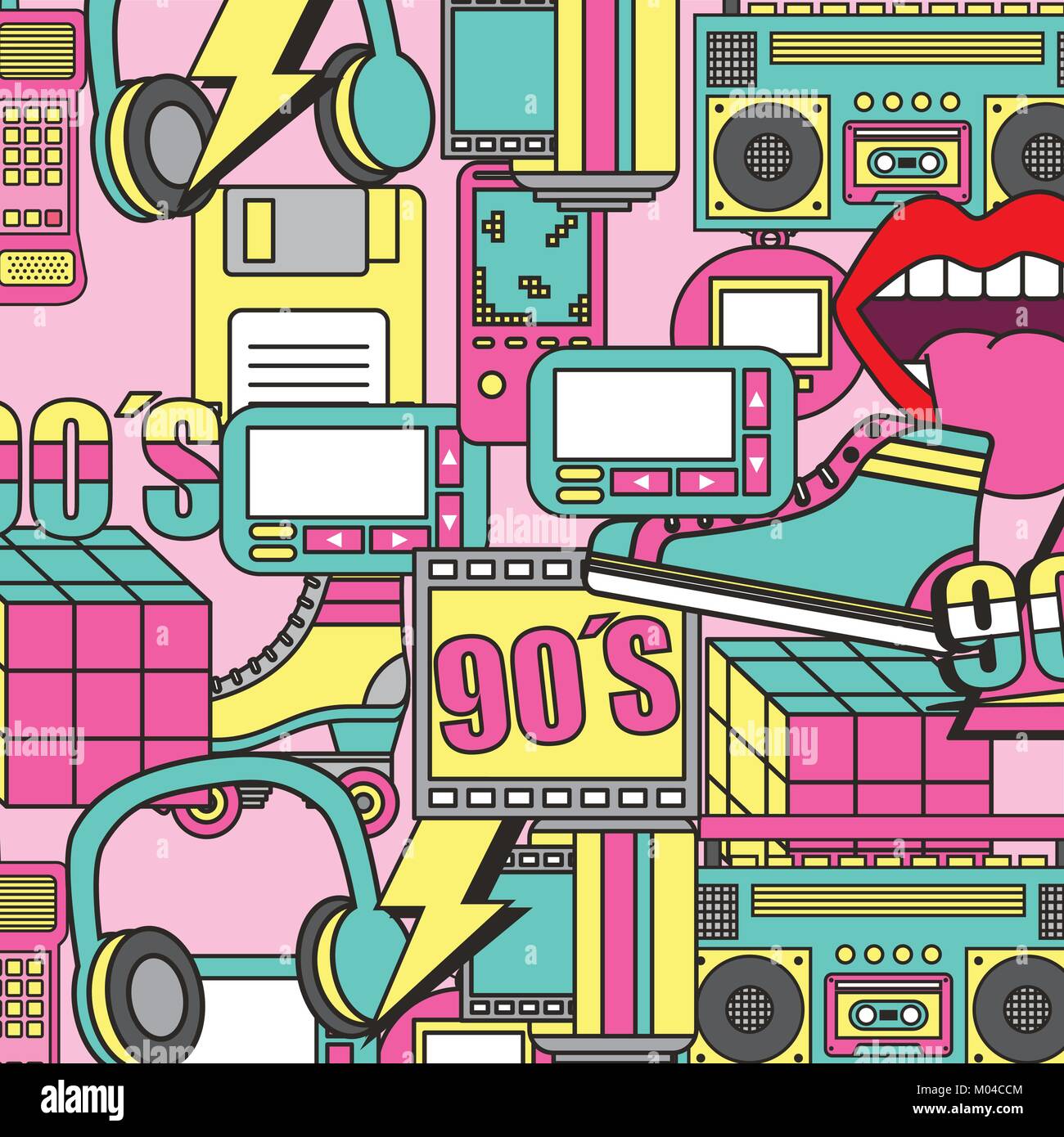 fashion 90s patches retro elements collection Stock Vector Image & Art ...