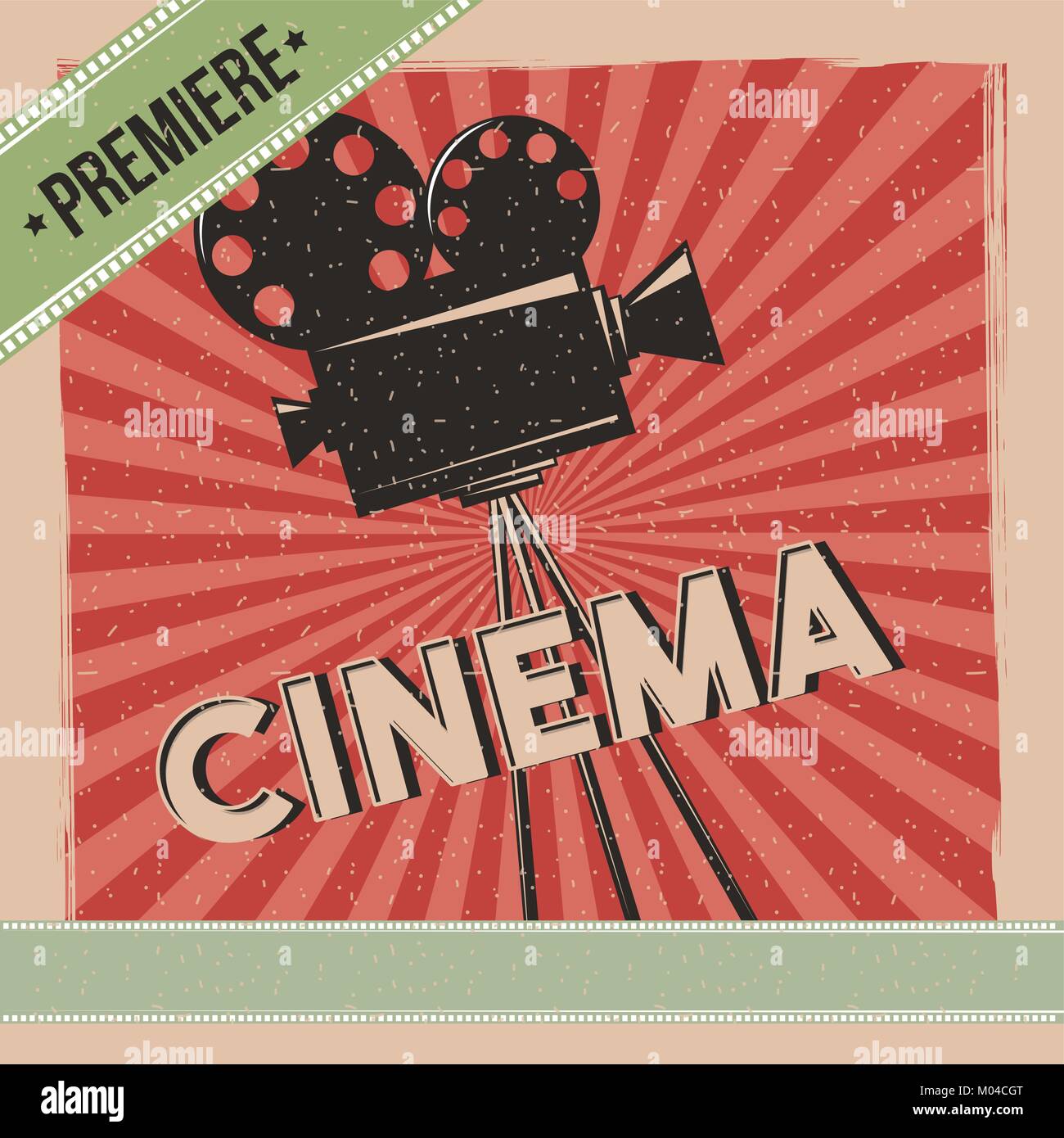 cinema premiere movie retro poster Stock Vector Image & Art - Alamy