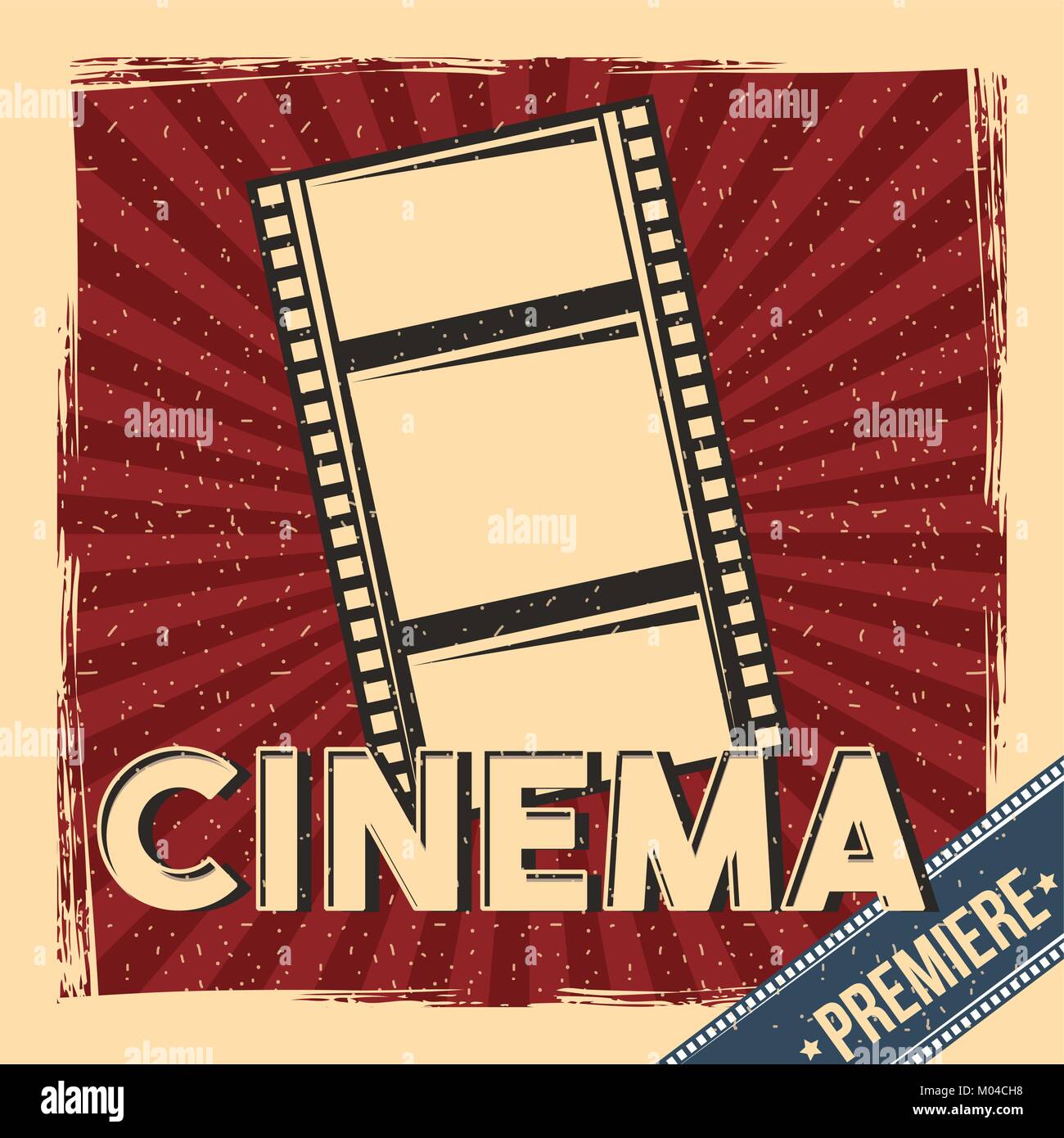 cinema premiere festival poster retro with film strip Stock Vector ...