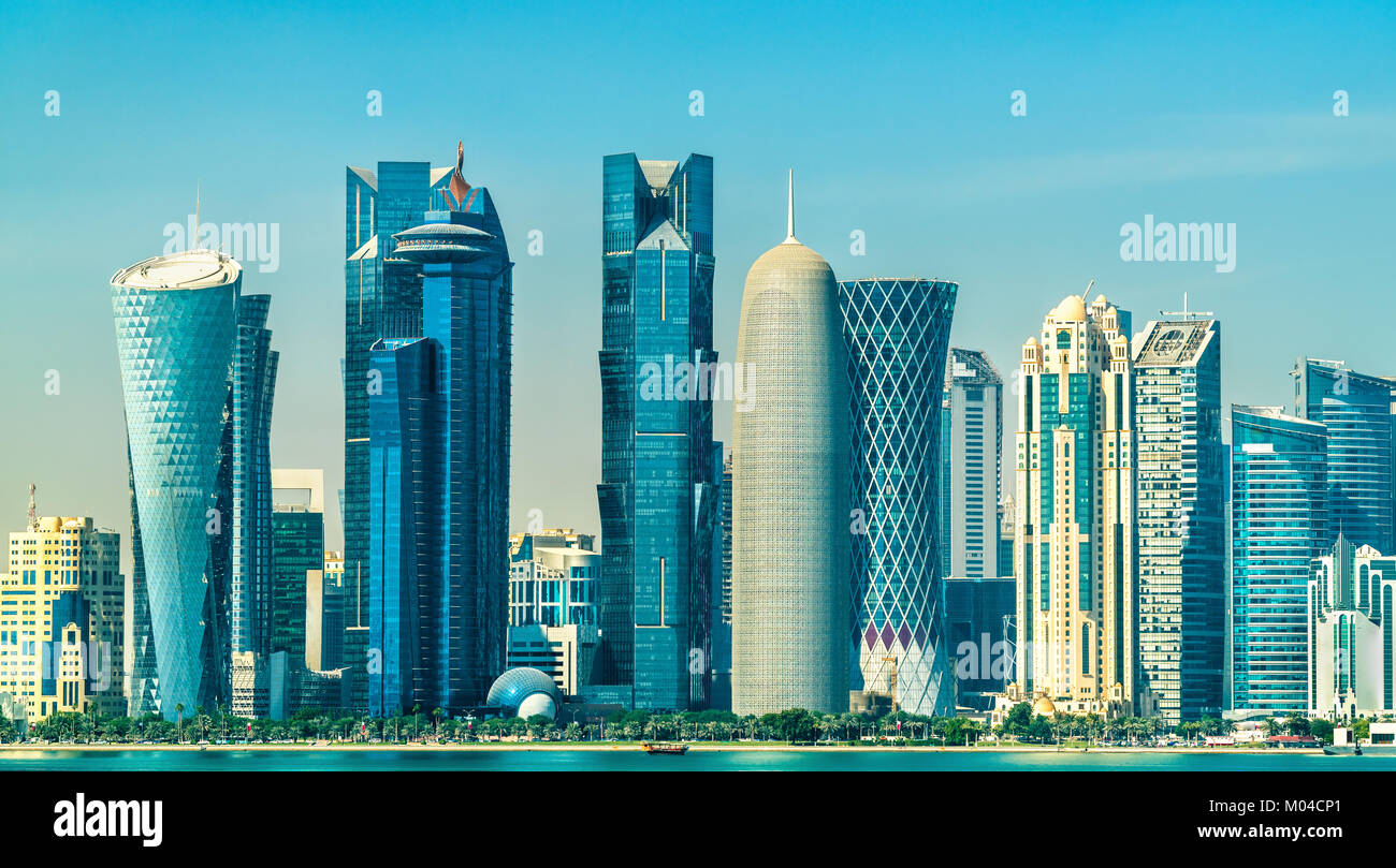 Skyline of Doha, the capital of Qatar Stock Photo - Alamy