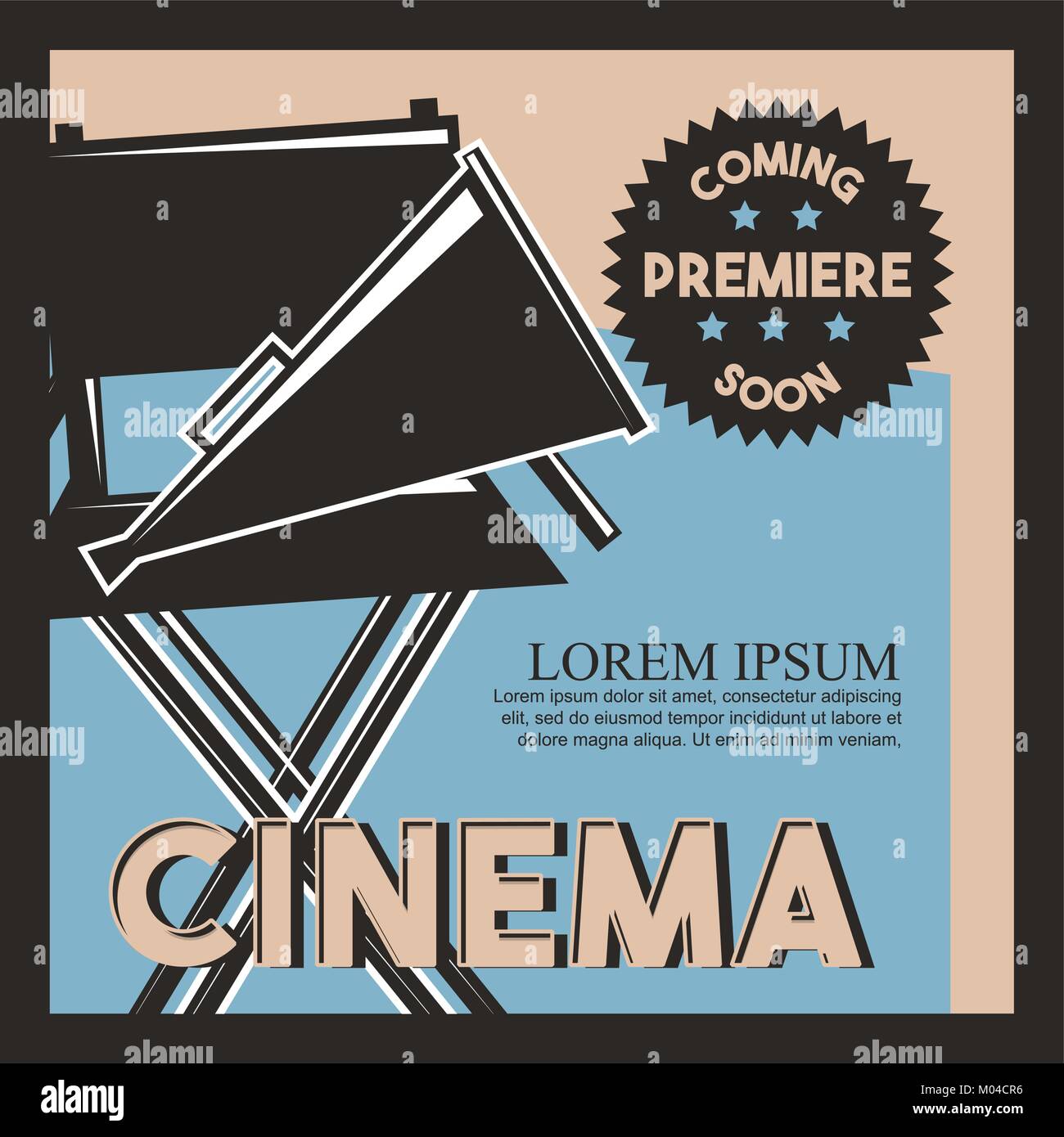 cinema coming soon premiere classic retro poster Stock Vector Image ...