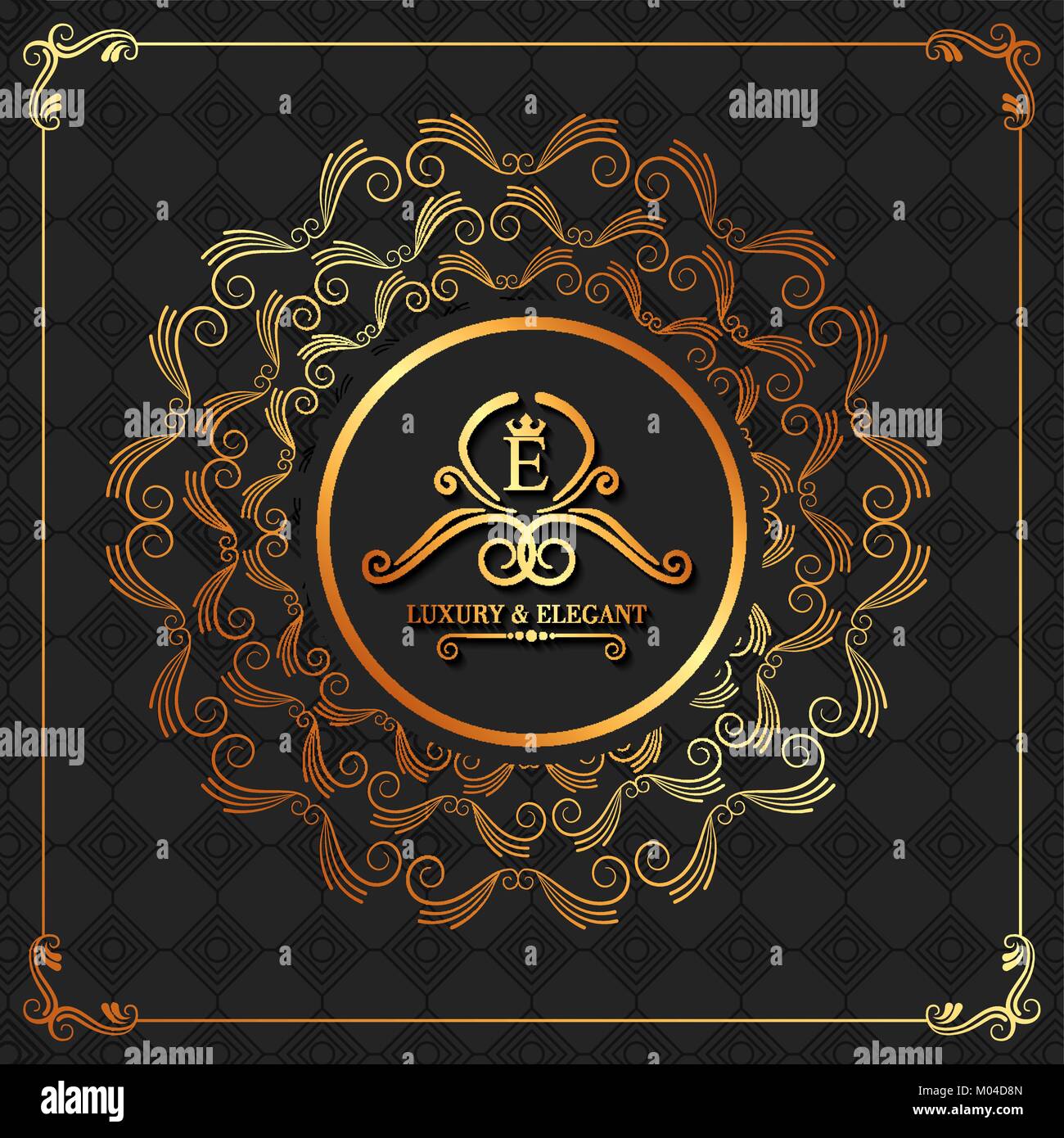 Golden Monogram High Resolution Stock Photography and Images - Alamy