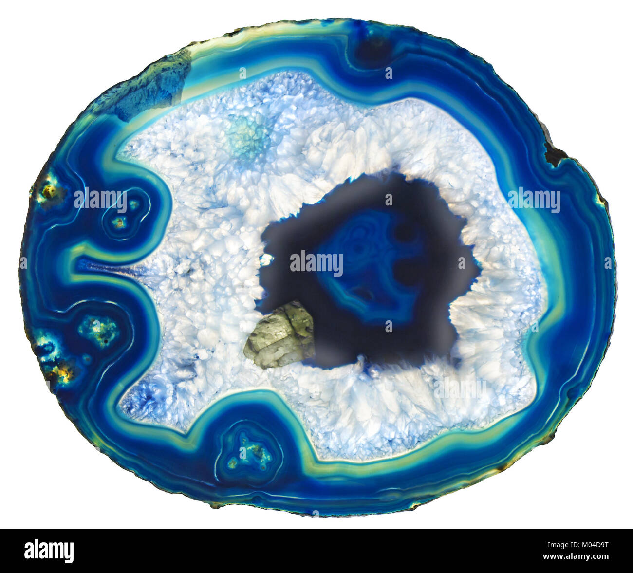 Agate Crystal cross section isolated on white background Stock Photo ...