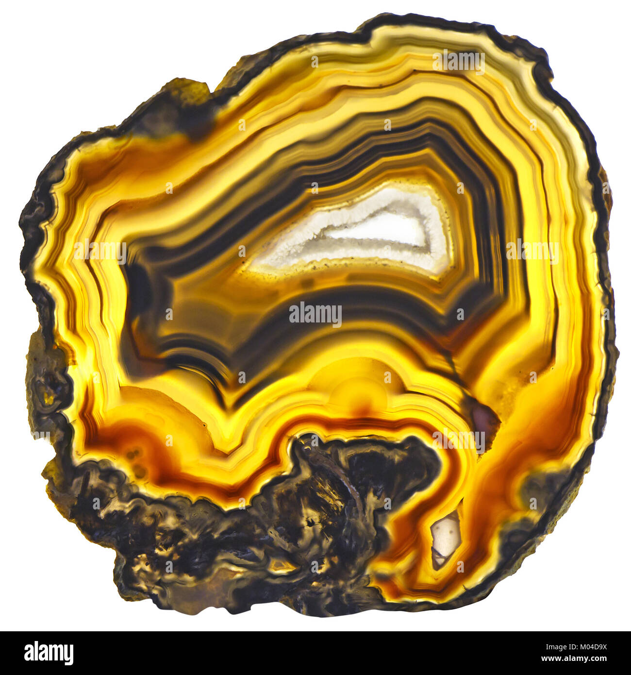 Agate Crystal cross section isolated on white background Stock Photo ...