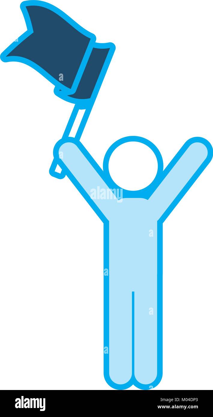 Pictogram man flag waving hi-res stock photography and images - Alamy