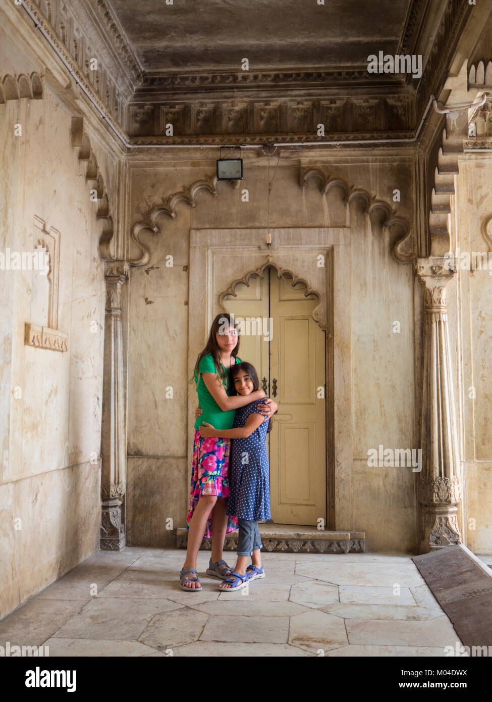 kids as tourist at vacation in India on sightseeing Stock Photo - Alamy