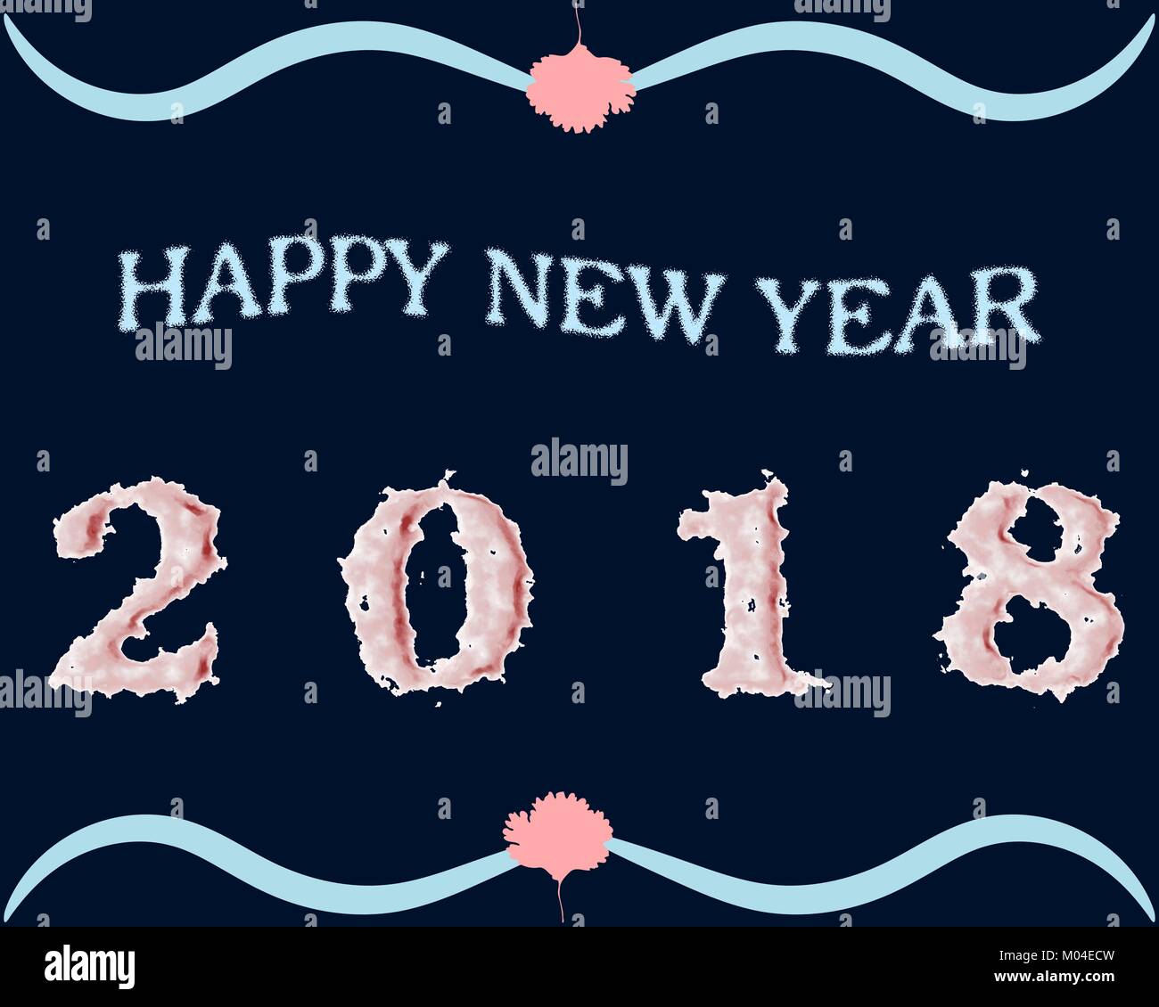 Happy New Year 2018 abstract decorated greeting plain clean vector ...