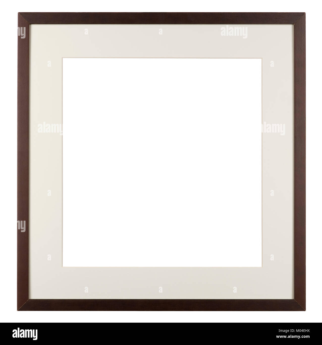 Empty picture frame, dark stained finish with mount Stock Photo - Alamy