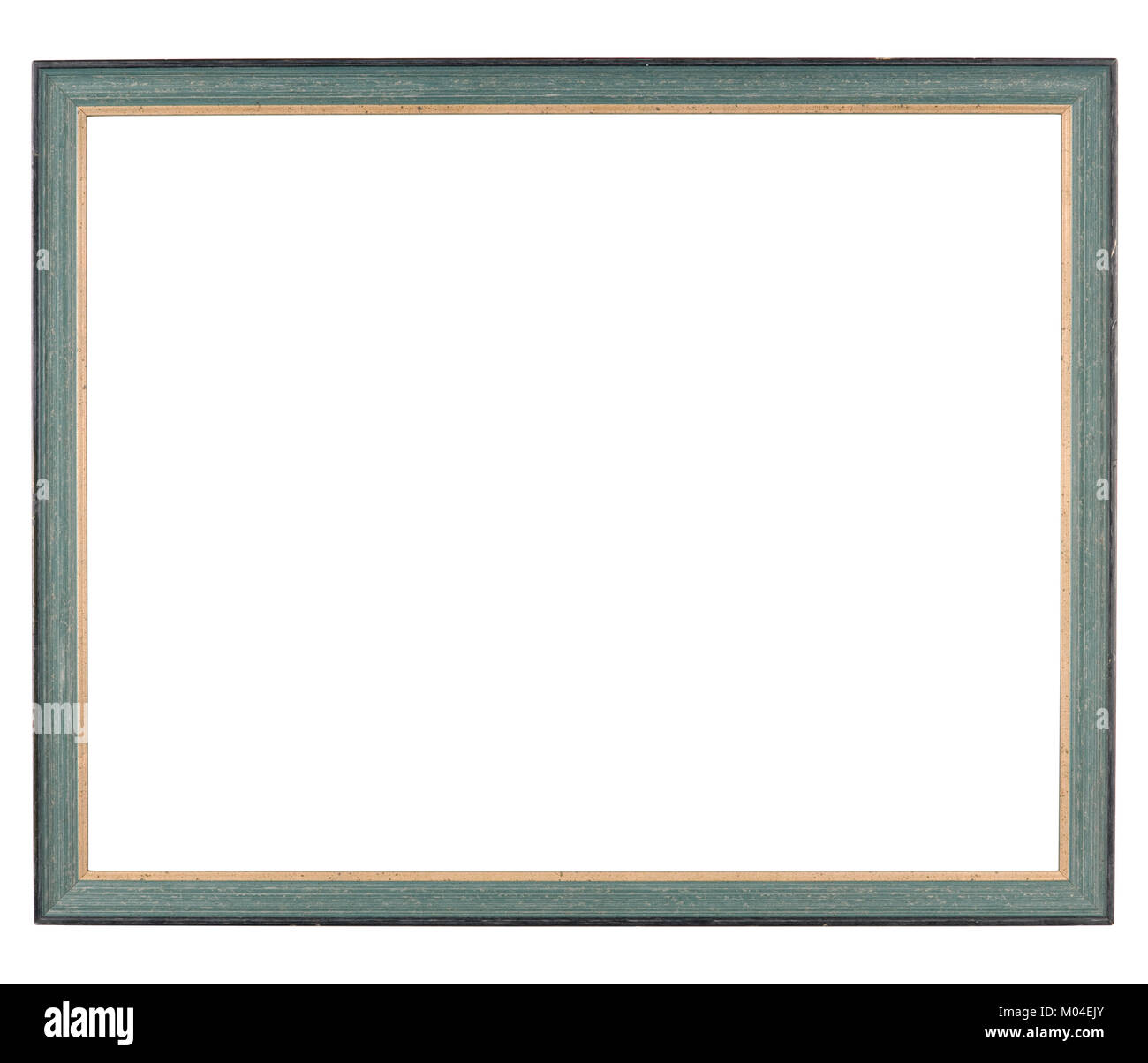 Empty picture frame, blue painted finish Stock Photo - Alamy