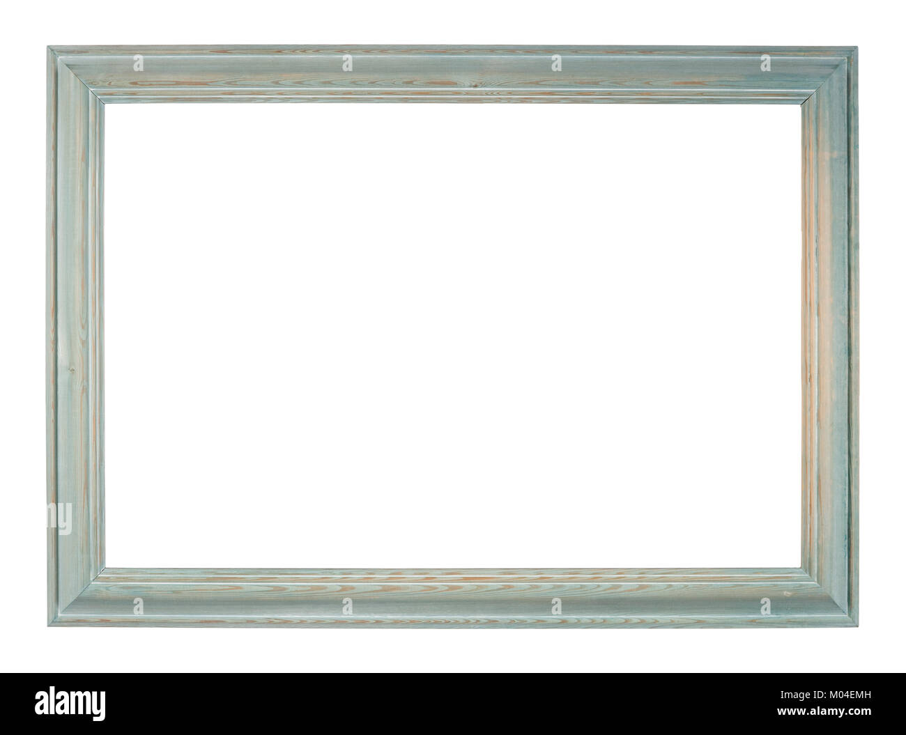 Empty picture frame, distressed hand painted blue finish Stock Photo ...