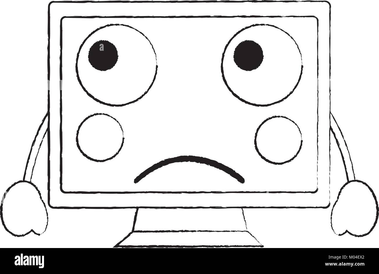 sad computer monitor kawaii icon image Stock Vector Image & Art - Alamy