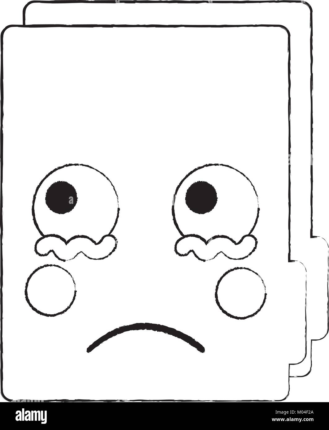sad file folder kawaii icon image Stock Vector Image & Art - Alamy