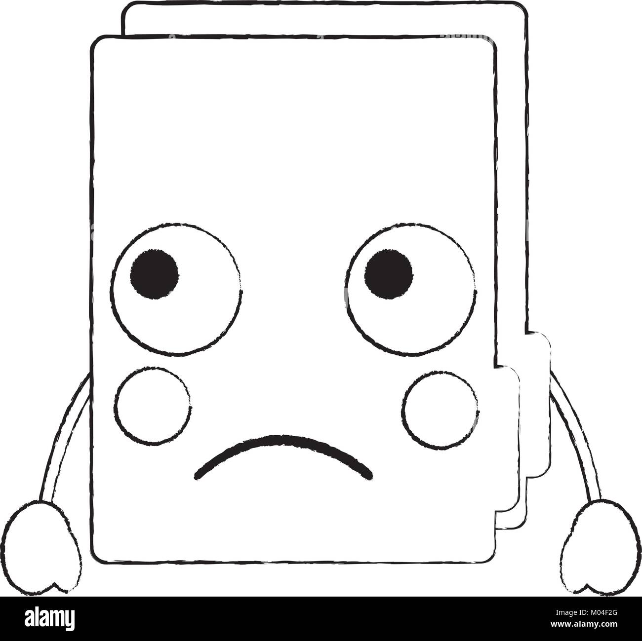 sad file folder kawaii icon image Stock Vector Image & Art - Alamy