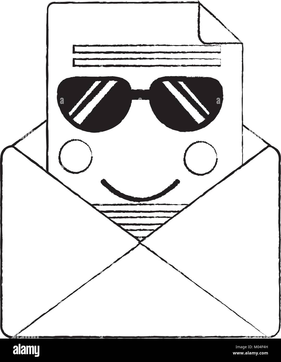 message envelope with sunglasses kawaii icon image Stock Vector Image ...