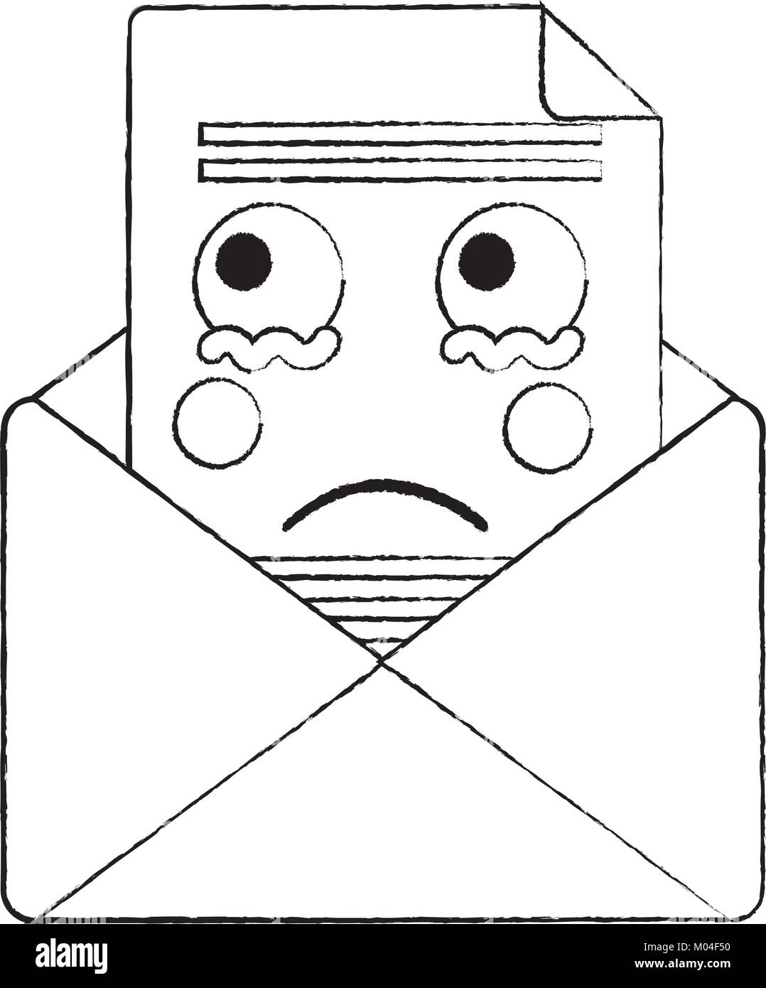 sad message envelope kawaii icon image Stock Vector Image & Art - Alamy