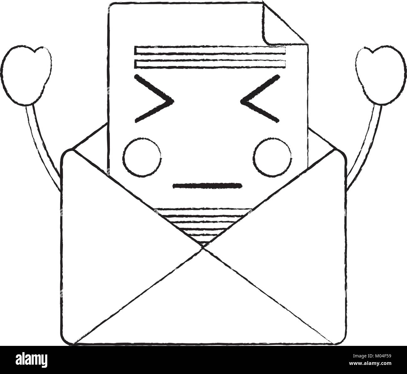 angry message envelope kawaii icon image Stock Vector Image & Art - Alamy