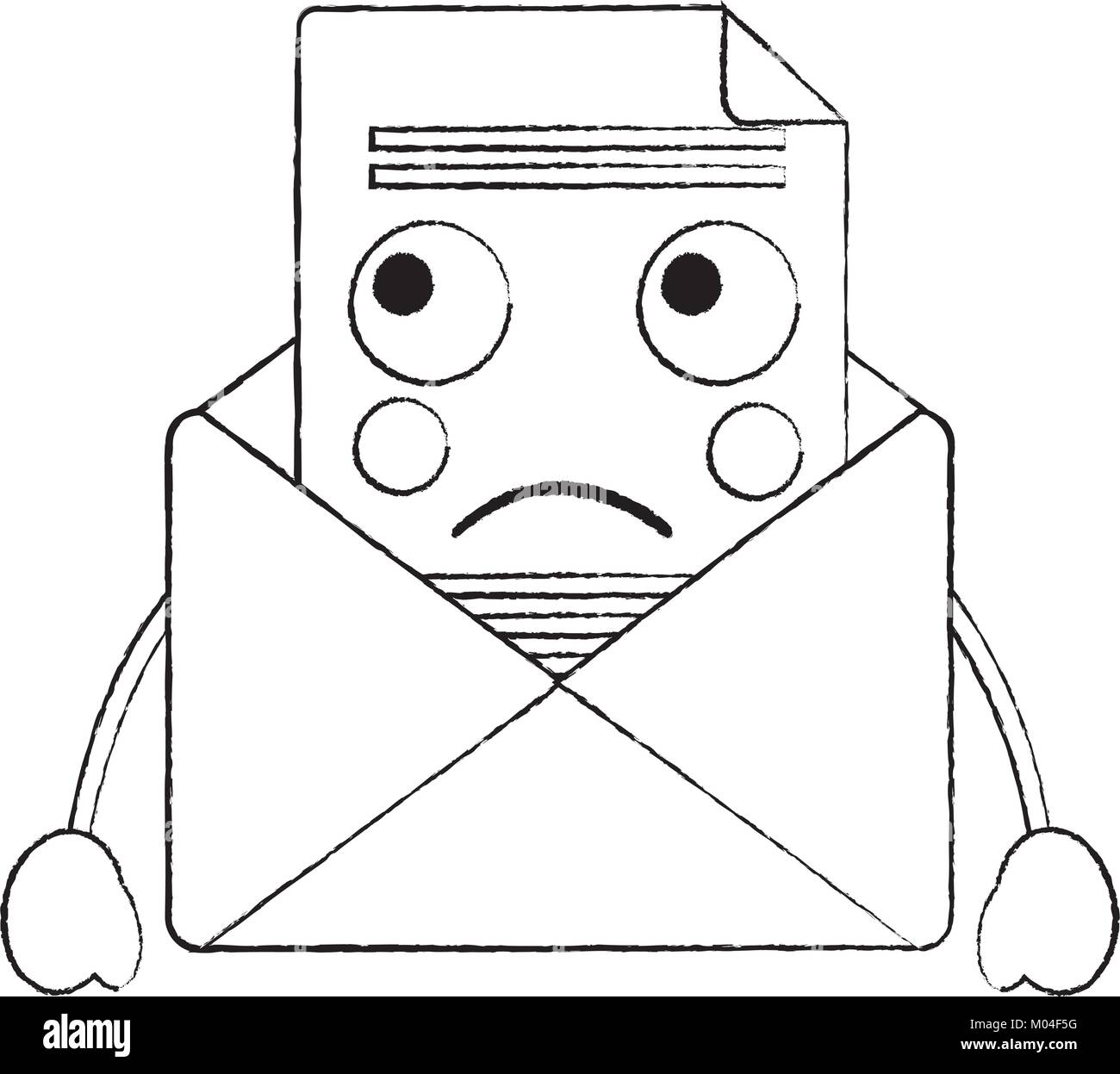 sad message envelope kawaii icon image Stock Vector Image & Art - Alamy