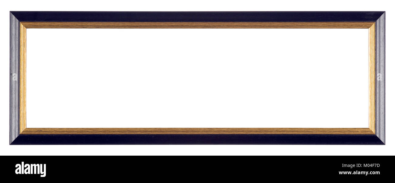 Empty picture frame isolated on white, panoramic landscape format, in ...