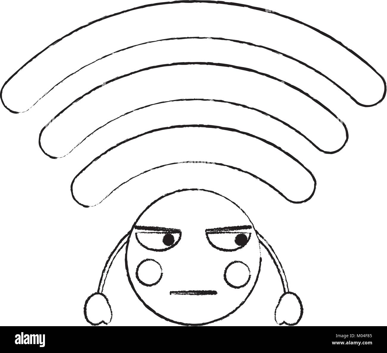 angry wifi kawaii icon image Stock Vector Image & Art - Alamy