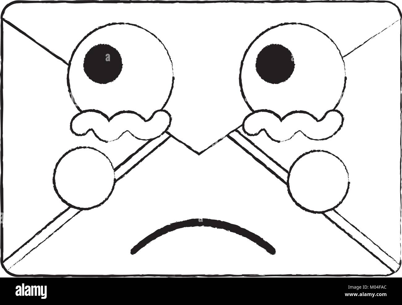 sad message envelope kawaii icon image Stock Vector Image & Art - Alamy