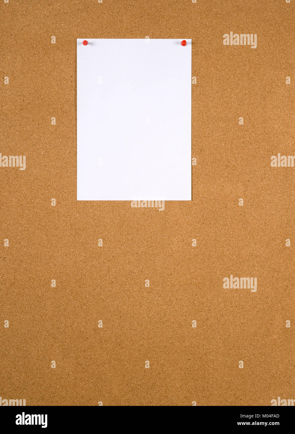 Cork board with blank paper for your notice Stock Photo - Alamy